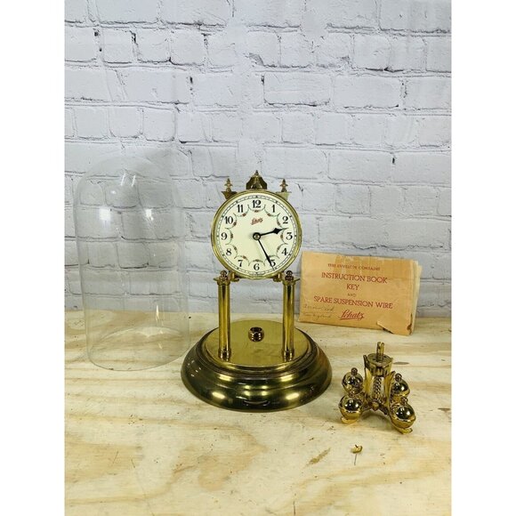 Schatz | Other | Vintage Schatz 40 Day Brass Anniversary Mantle Clock ...